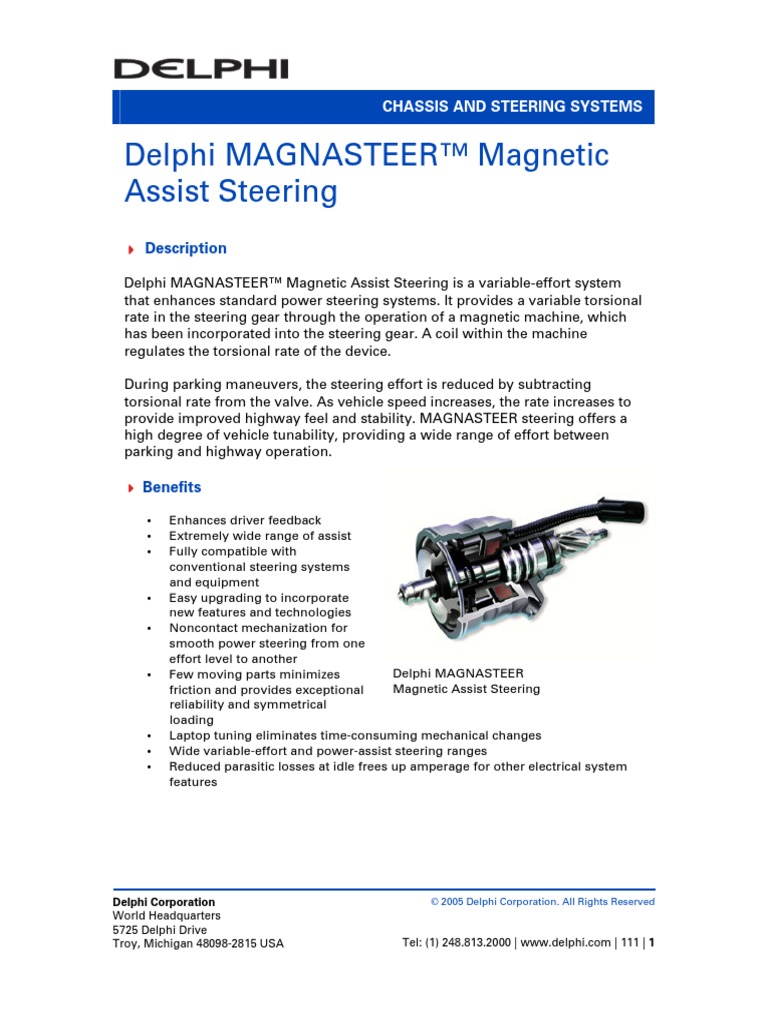 STR Magnasteer | PDF | Steering | Corporations