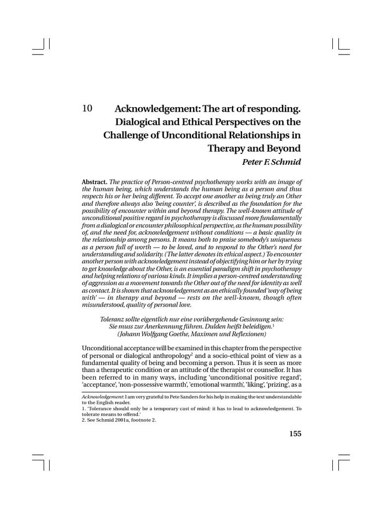Acknowledgement. The Art of Responding | PDF