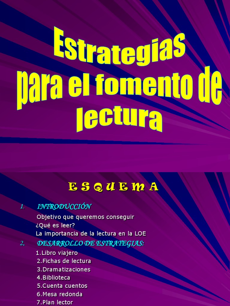 Estrategias para El Fomento de La Lectura | PDF | Lectura (proceso) | Educación primaria