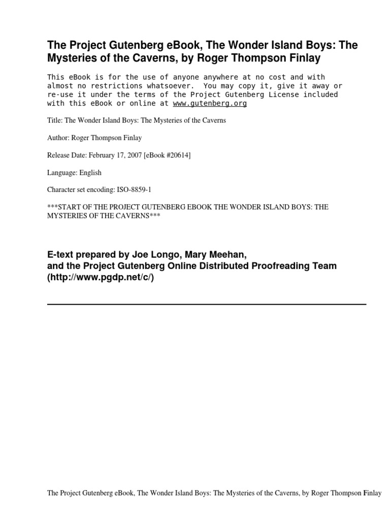 The Wonder Island Boys: The Mysteries of The Caverns by Finlay, Roger ...