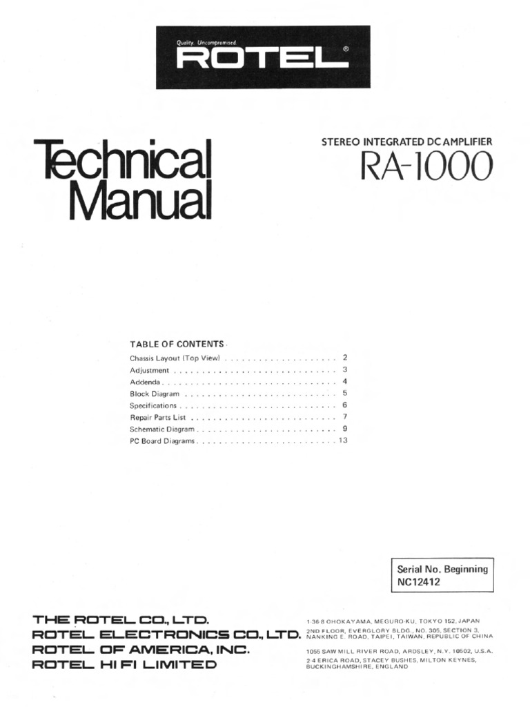 Rotel Ra-1000 SM | PDF | Foreign Language Studies | Home & Garden