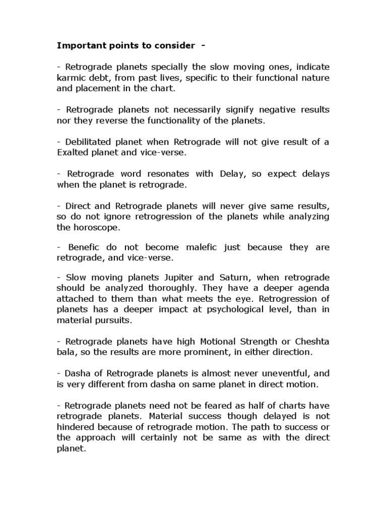 Understanding Retrograde Planets in Astrology | PDF | Science & Mathematics