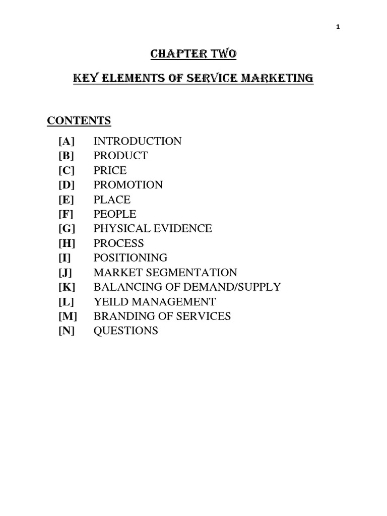 Key Elements of Service Marketing | PDF | Pricing | Franchising