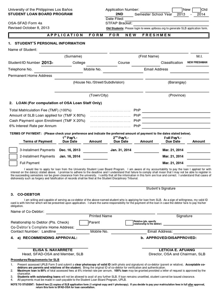 Forms Slb-Application | PDF | Loans | Interest