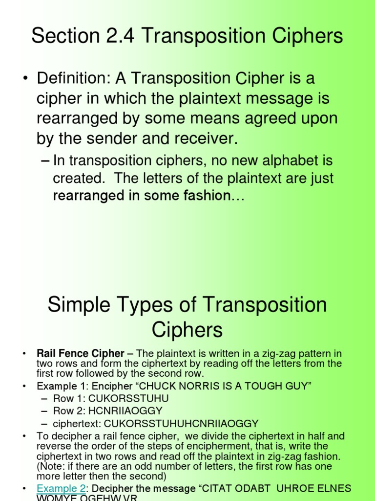 Transposition Ciphers | PDF | Cipher | Secure Communication