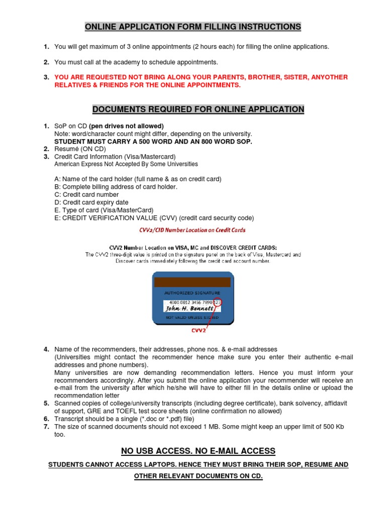Inst of Online Application Form | PDF