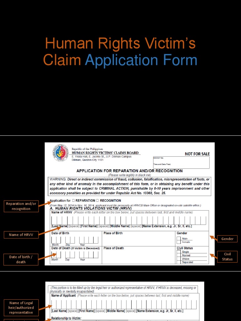 Human Rights Victim’s Claim Application Form and FAQs | Affidavit ...