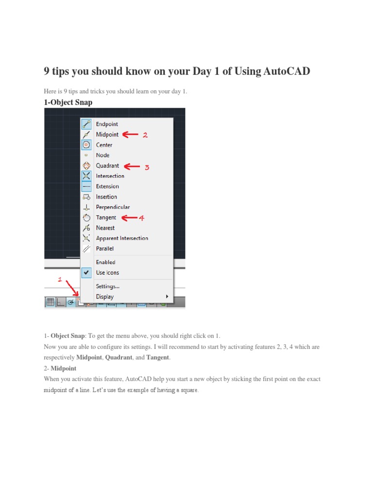 Essential Day One Tips for Beginning AutoCAD Users: An Introduction to ...
