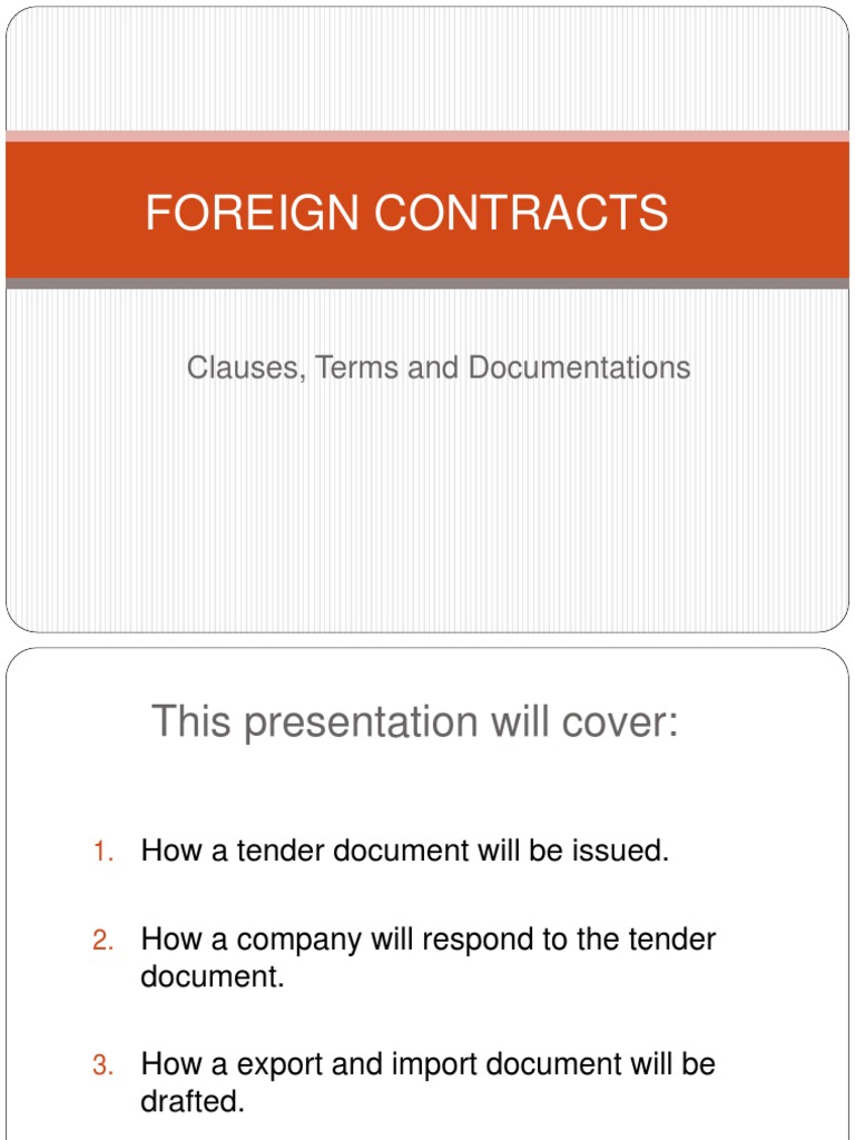 Foreign Contracts: Clauses, Terms and Documentations | PDF | Guarantee ...