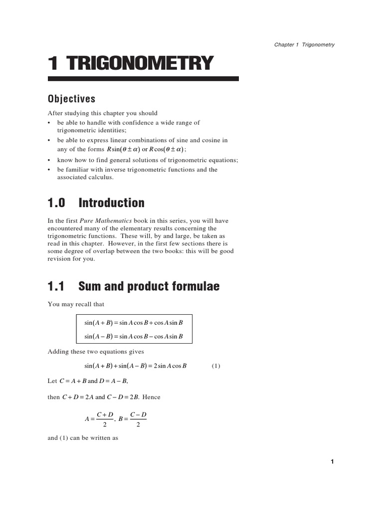 Trigonometric Identities and Linear Combinations | PDF | Trigonometric ...