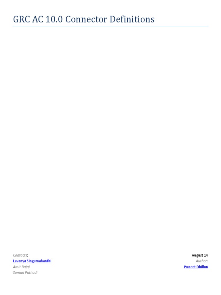 Guide to Configuring Various Connectors in GRC Access Control 10.0 ...