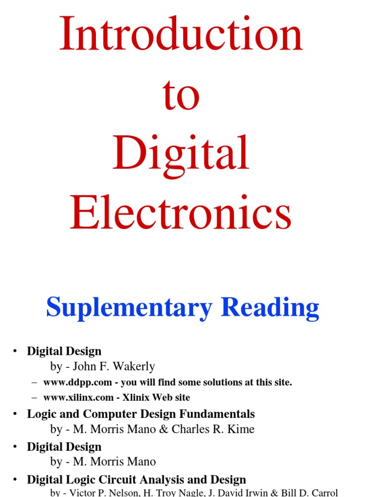 Lec 11 Introduction To Digital Electronics | PDF | Integrated Circuit ...