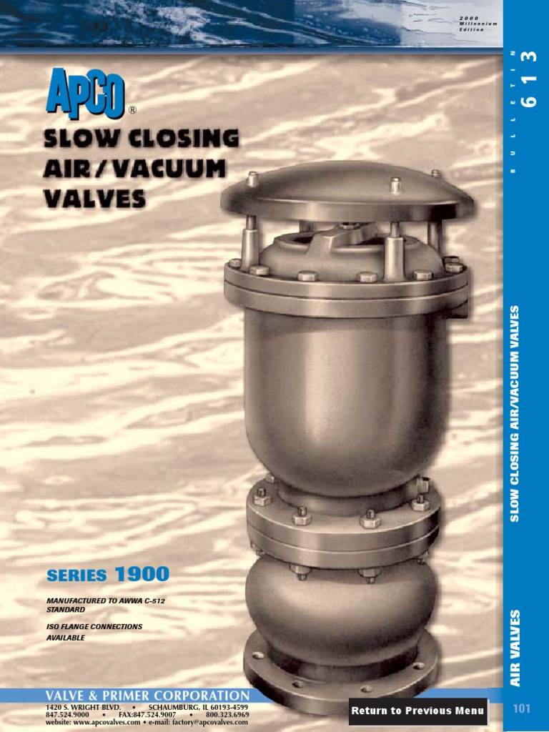 APCO Air Valve 613 | PDF | Valve | Pump