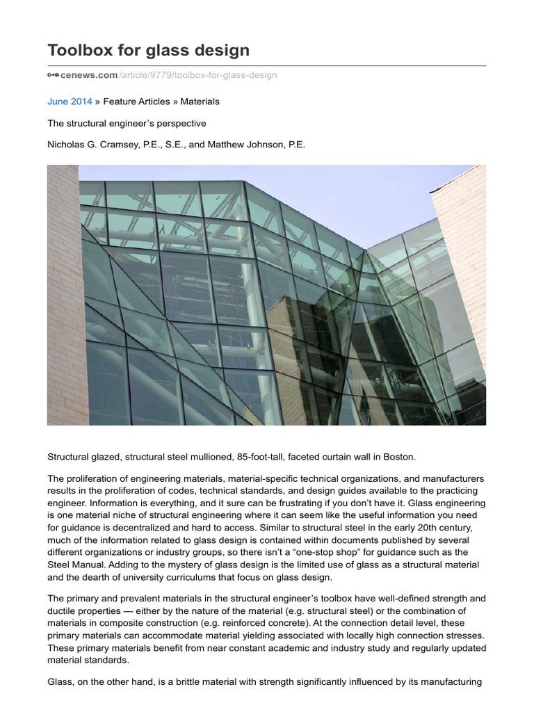 Toolbox For Glass Design | PDF | Glasses | Building