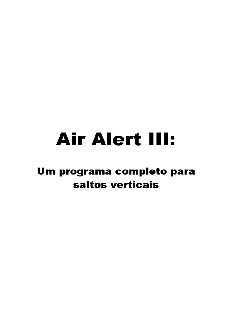 Air Alert III: Programa de Saltos Verticais | PDF