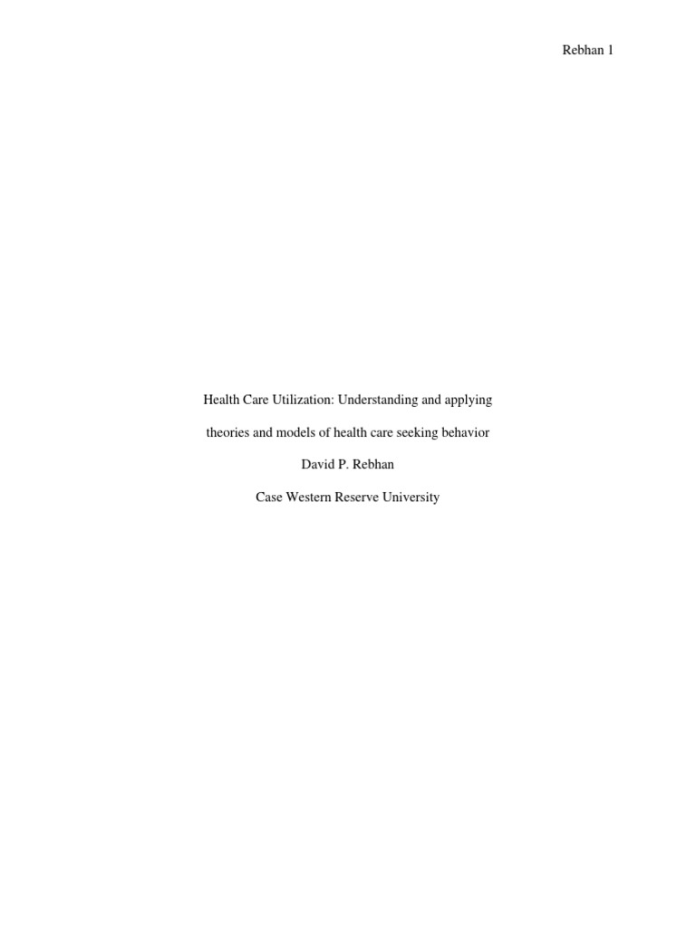 Health Care Utilization Theories Explained | PDF | Health Care ...