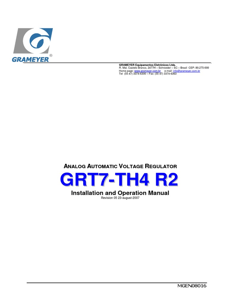 Man GRT7-TH4 R2 | PDF | Power Supply | Transformer