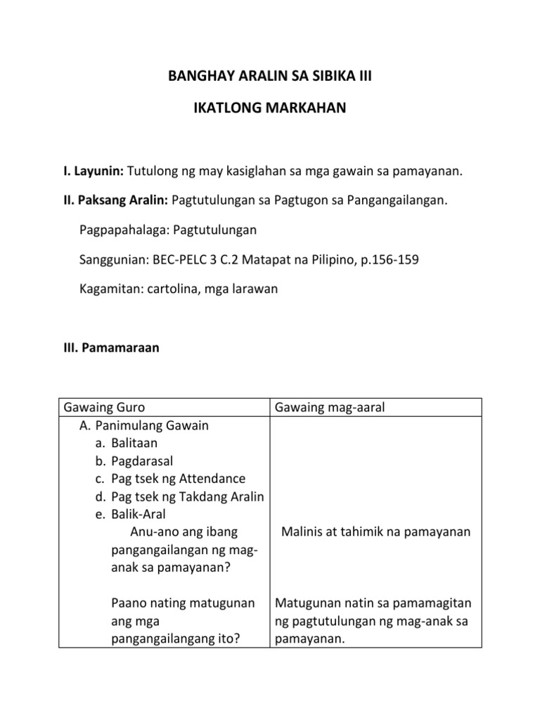 Lesson Plan (Makabayan) | PDF