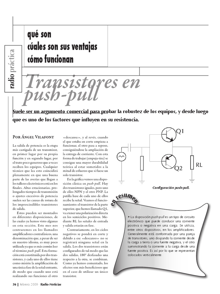 Push Pull | PDF | Transistor | Corriente eléctrica