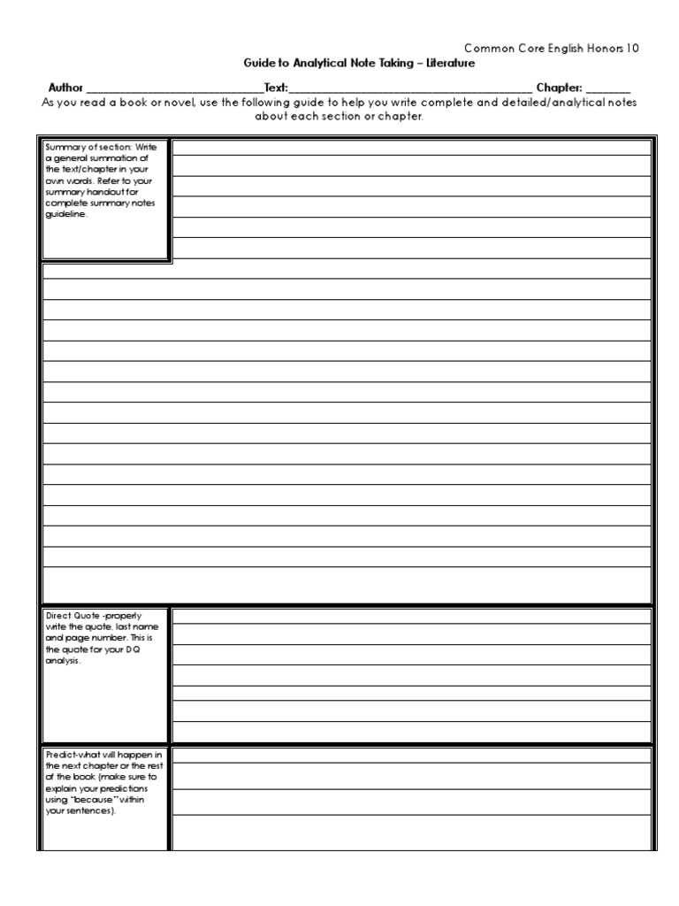 Guide To Analytical Note Taking | PDF