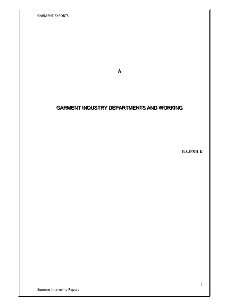 Garment Industry Department Overview | PDF | Technology & Engineering