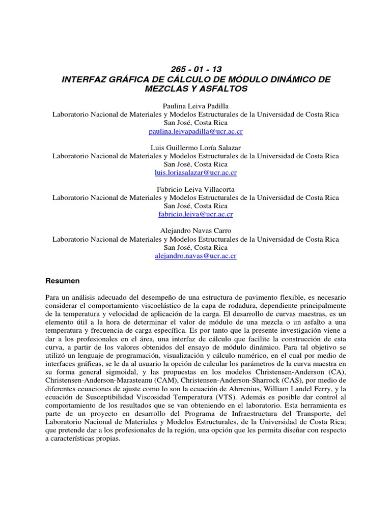 2013 Cila Interfaz Gráfica de Cálculo de Módulo Dinámico de Mezclas y ...