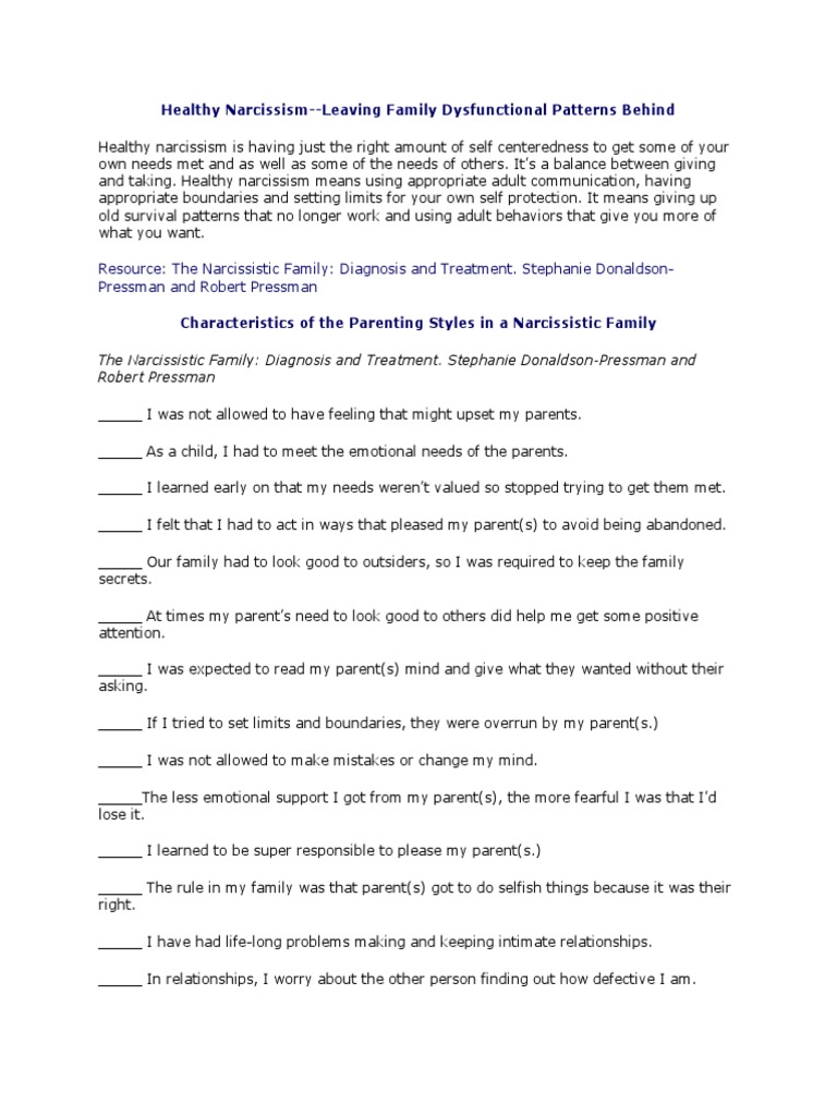 Narcissistic Parents and Recommended Reading.pdf | Narcissism ...