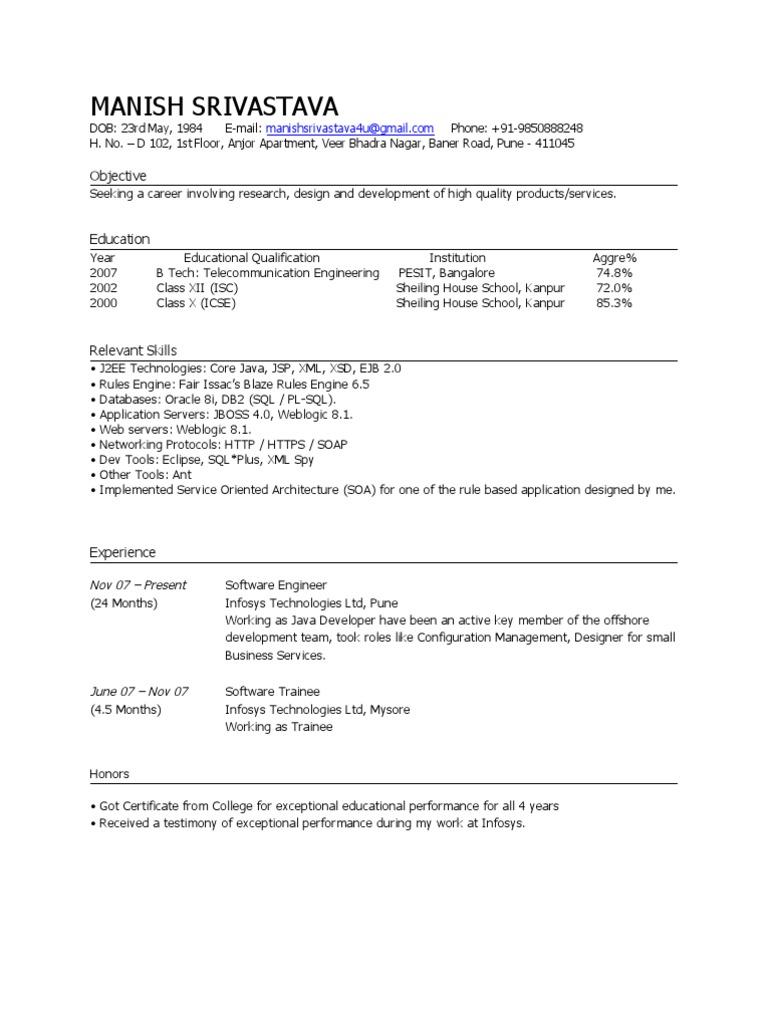 Manish Srivastava | PDF | Application Server | Java (Programming Language)