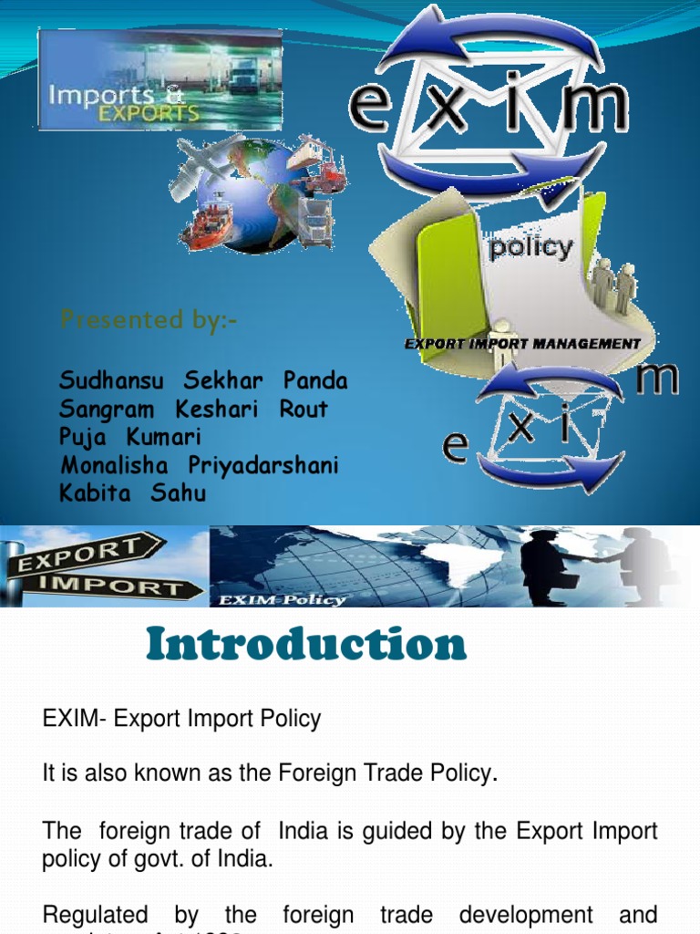Exim Policy | PDF | Exports | Trade