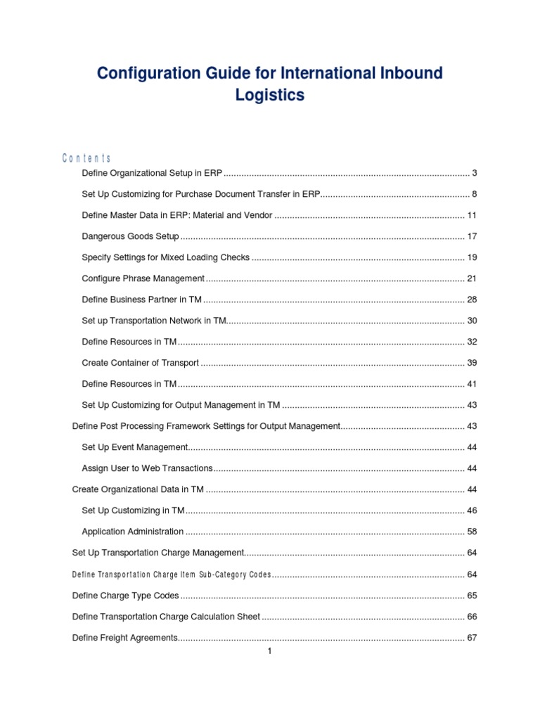 International Inbound Logistics | PDF | Enterprise Resource Planning ...