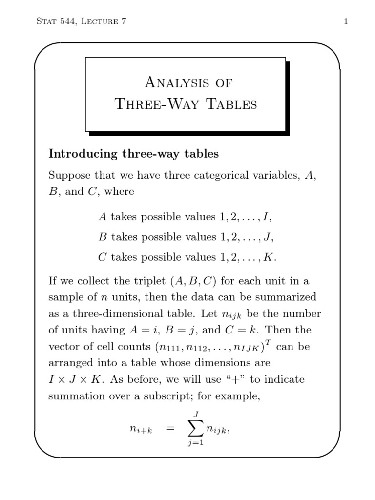Analysis of Three-Way Tables | PDF | Linear Regression | Logistic ...