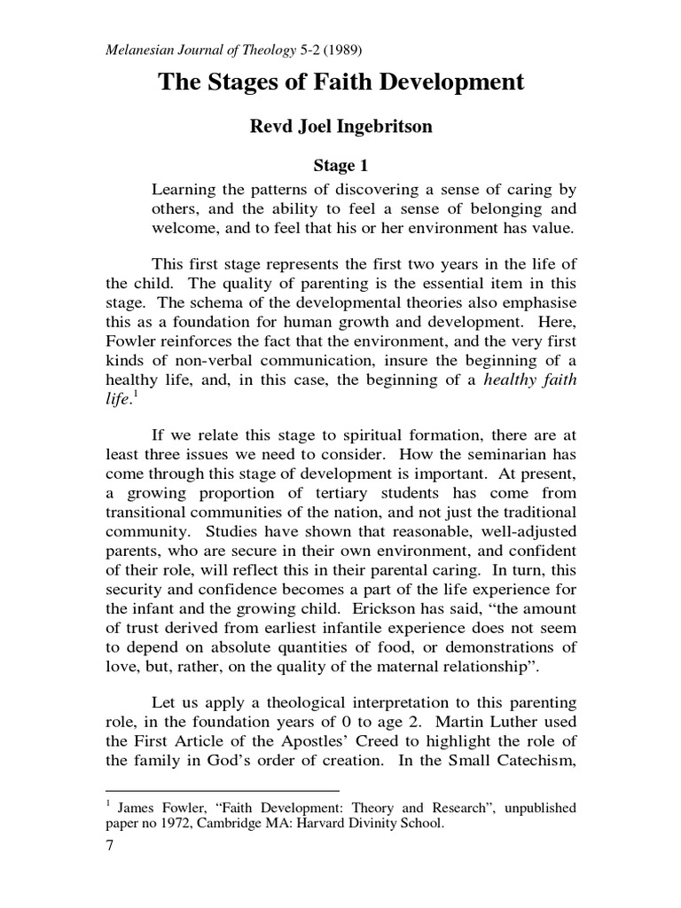 Faith Development Through Religious Socialization: Exploring the Role ...