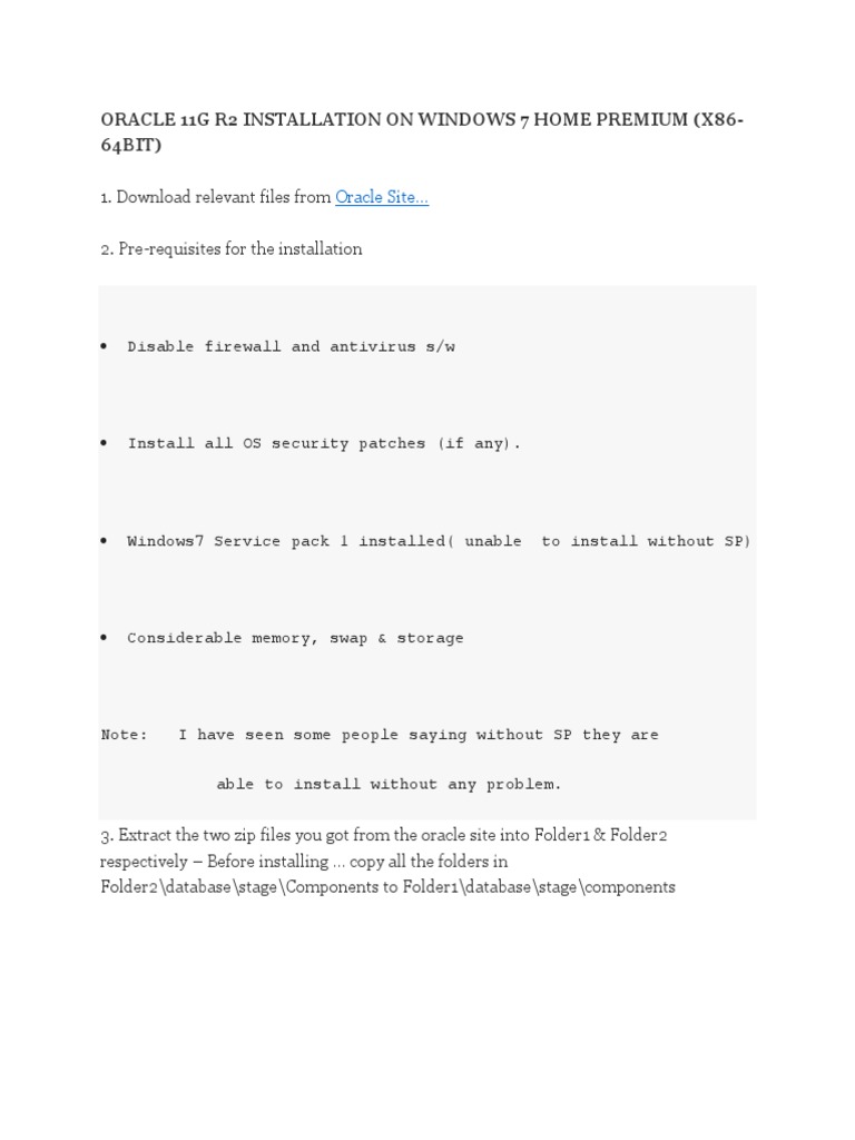 Oracle 11g r2 Installation On Windows 7 Home Premium | Download Free ...