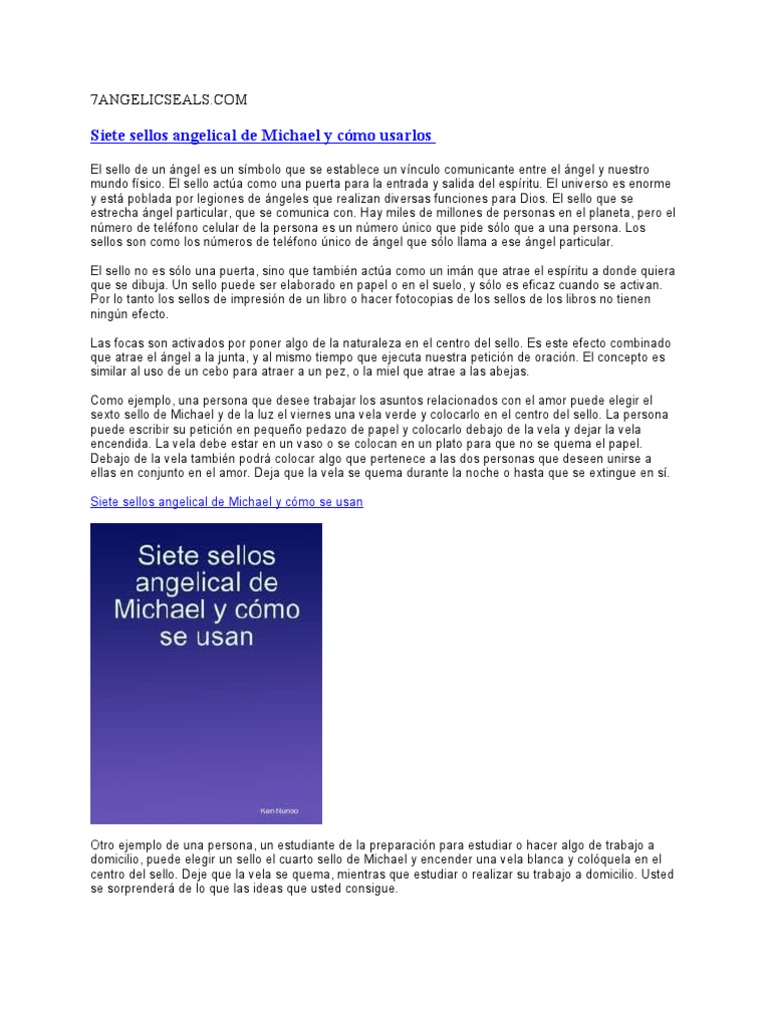 Siete Sellos Angelical de Michael y Cómo Se Usan | PDF | Amor