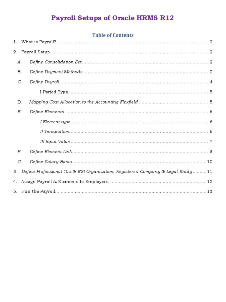 Oracle HRMS R12 Payroll Setup Guide | PDF | Payroll | Payments