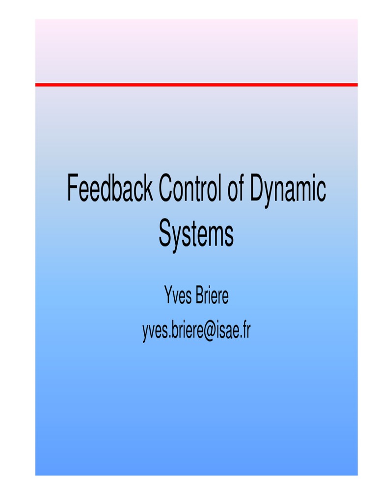 Feedback Control of Dynamic Systems | PDF