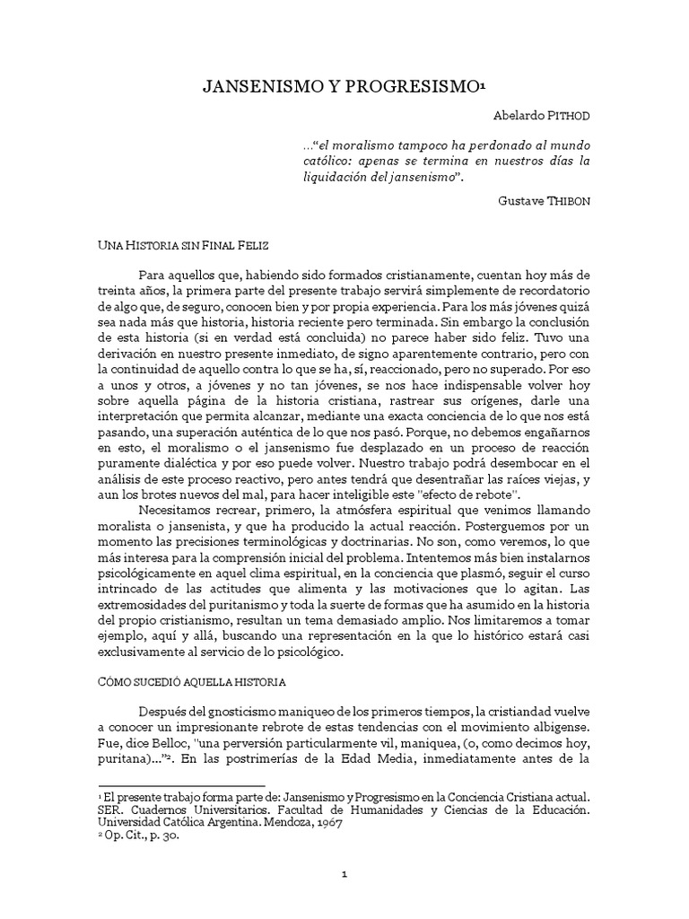 Pithod, A. Jansenismo y Progresismo | PDF | Pecado | Alma