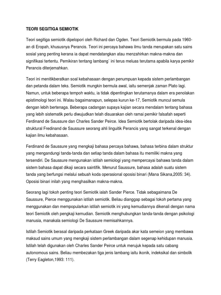 Teori Segitiga Semiotik | PDF
