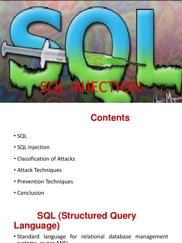 Presentation On SQL Injection | PDF | Sql | Databases