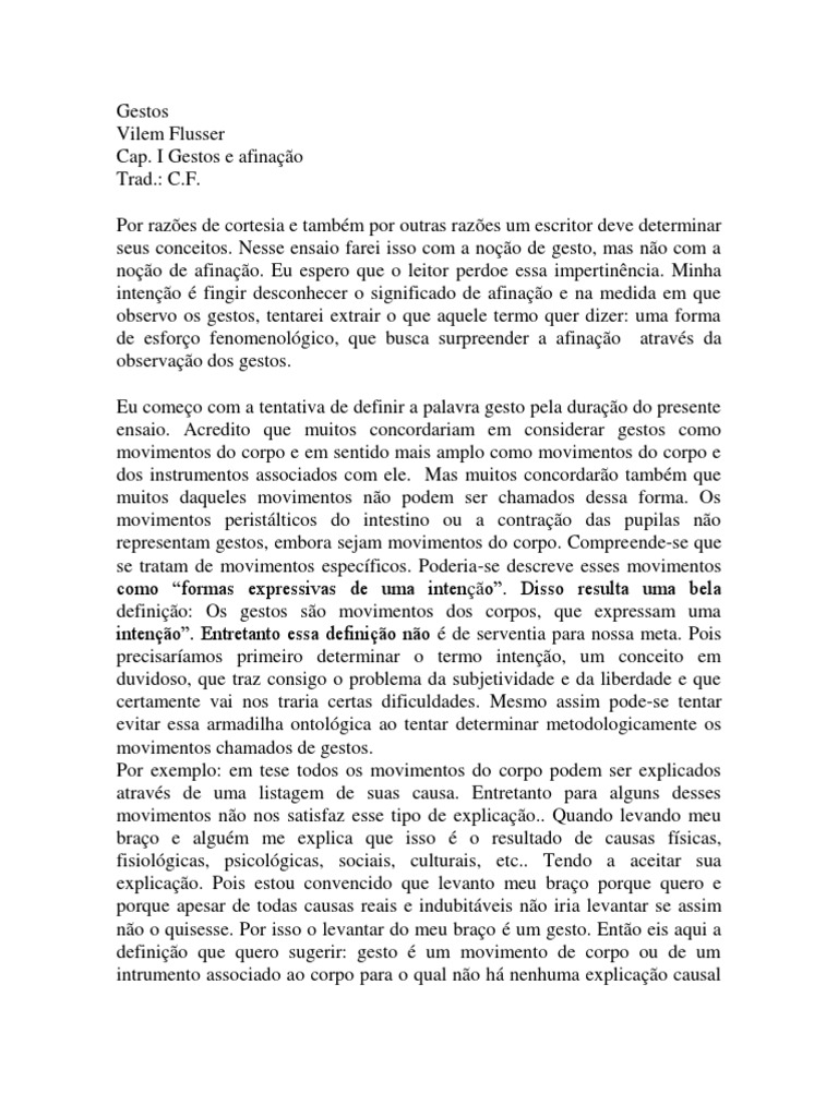 Gestos - Vilem Flusser | PDF | Science | Causalidade