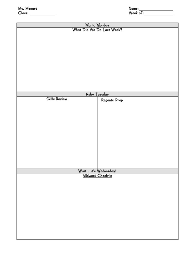 Weekly Warm-Up Template | PDF