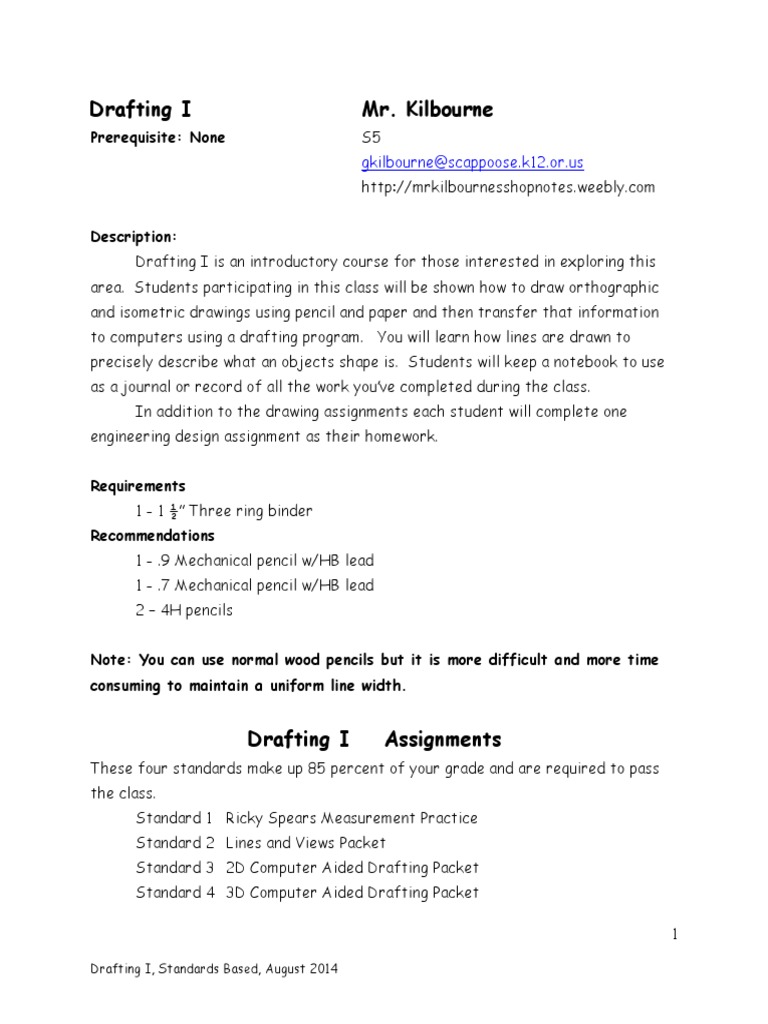 Intro to Drafting I Course Overview | PDF | Computers