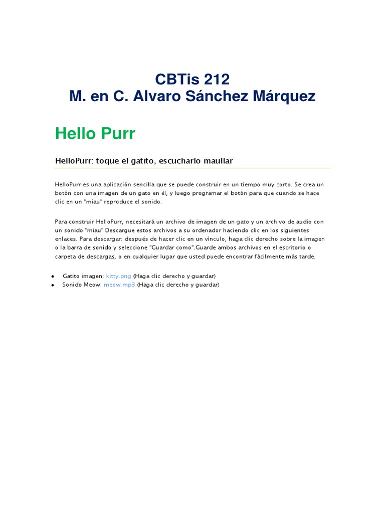 Hello Purr | PDF | Point and Click | Aplicación movil