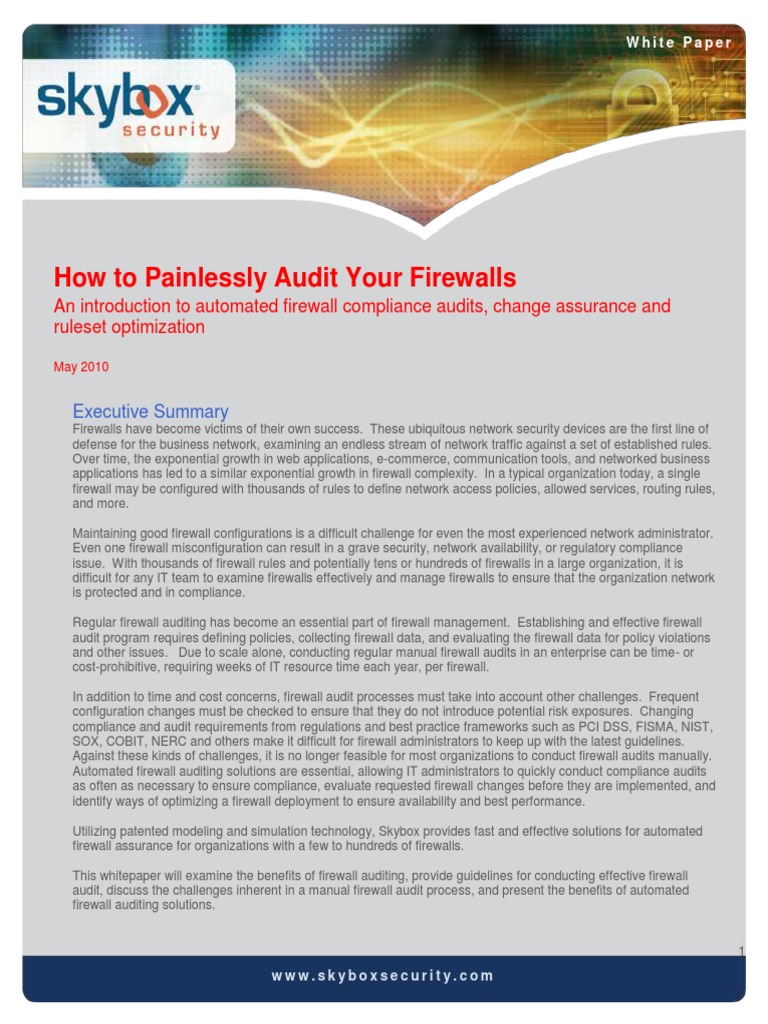 Auditing Your Firewalls | Download Free PDF | Port (Computer Networking) | Firewall (Computing)