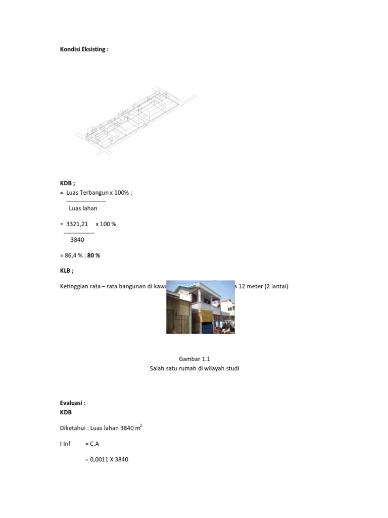 Perhitungan GSB KDB KLB | PDF