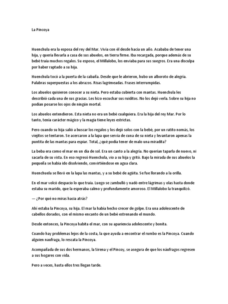 La Leyenda de La Pincoya | PDF | Naturaleza