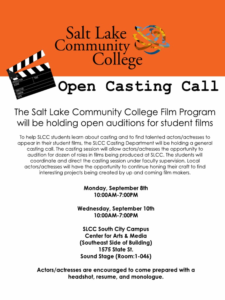 SLCC Open Casting Call for Student Films | PDF