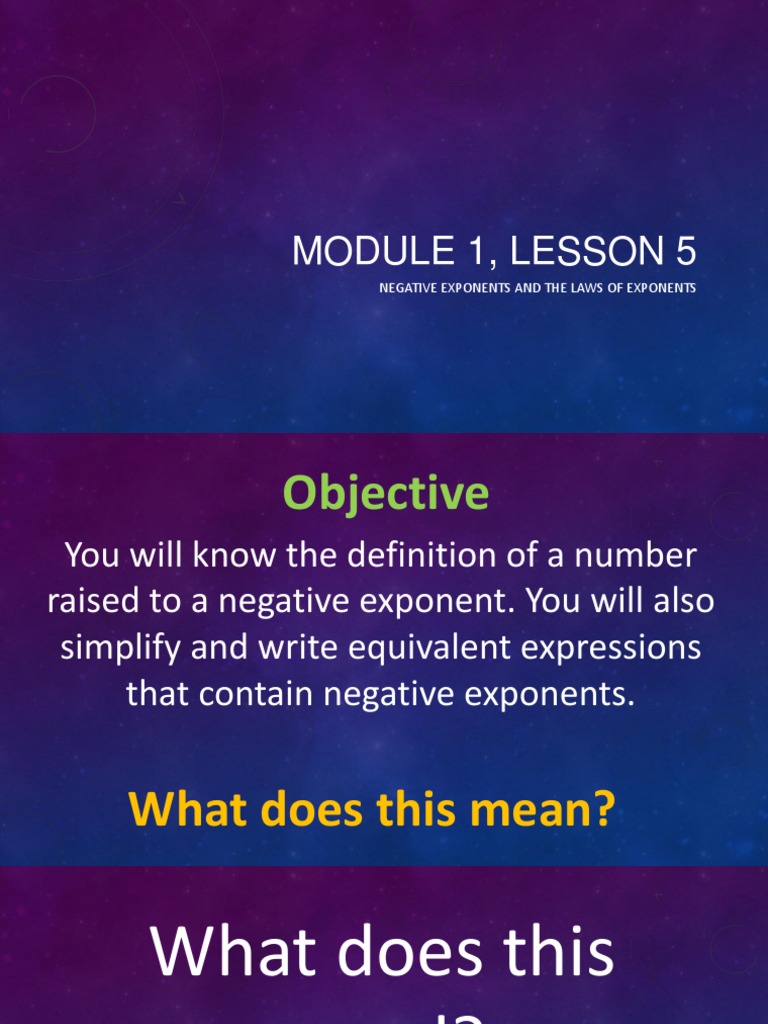 Module 1 Lesson 5 | PDF | Exponentiation | Numbers