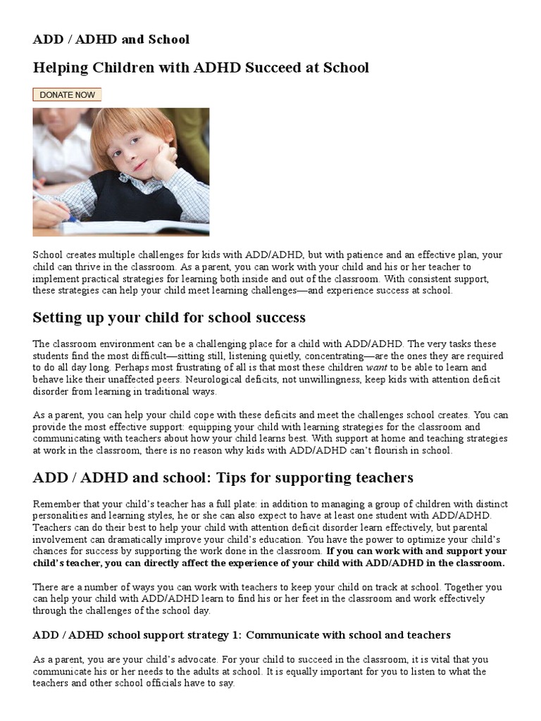 ADHA Teaching Methods | PDF | Attention Deficit Hyperactivity Disorder ...