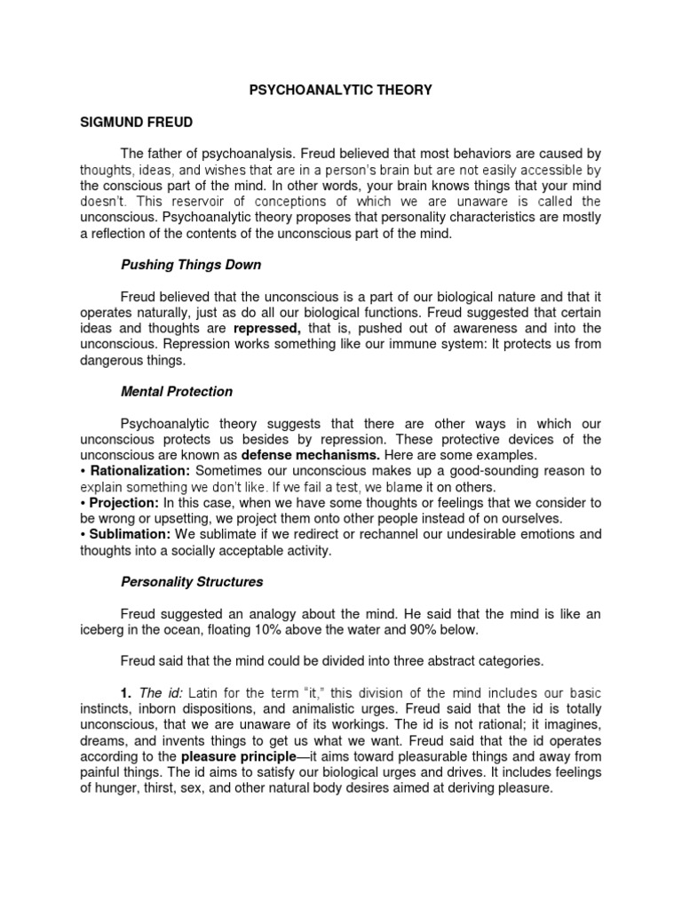 Understanding Psychoanalytic Theory | PDF | Self Actualization | Id